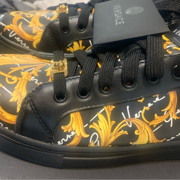 Versace | Shoes | Versace Men Sneaker Black And Yellow | Poshmark